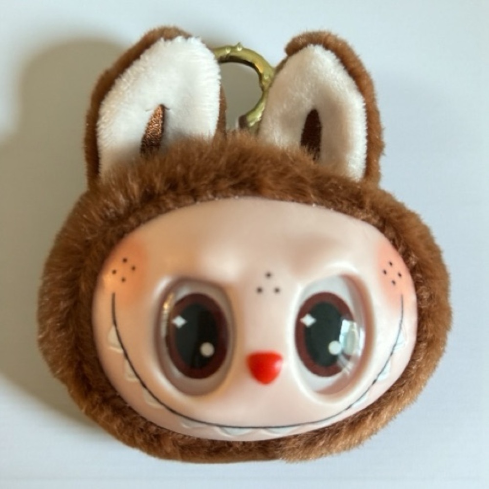 Labubu Brown Fury Bag Charm Keychain - Gem